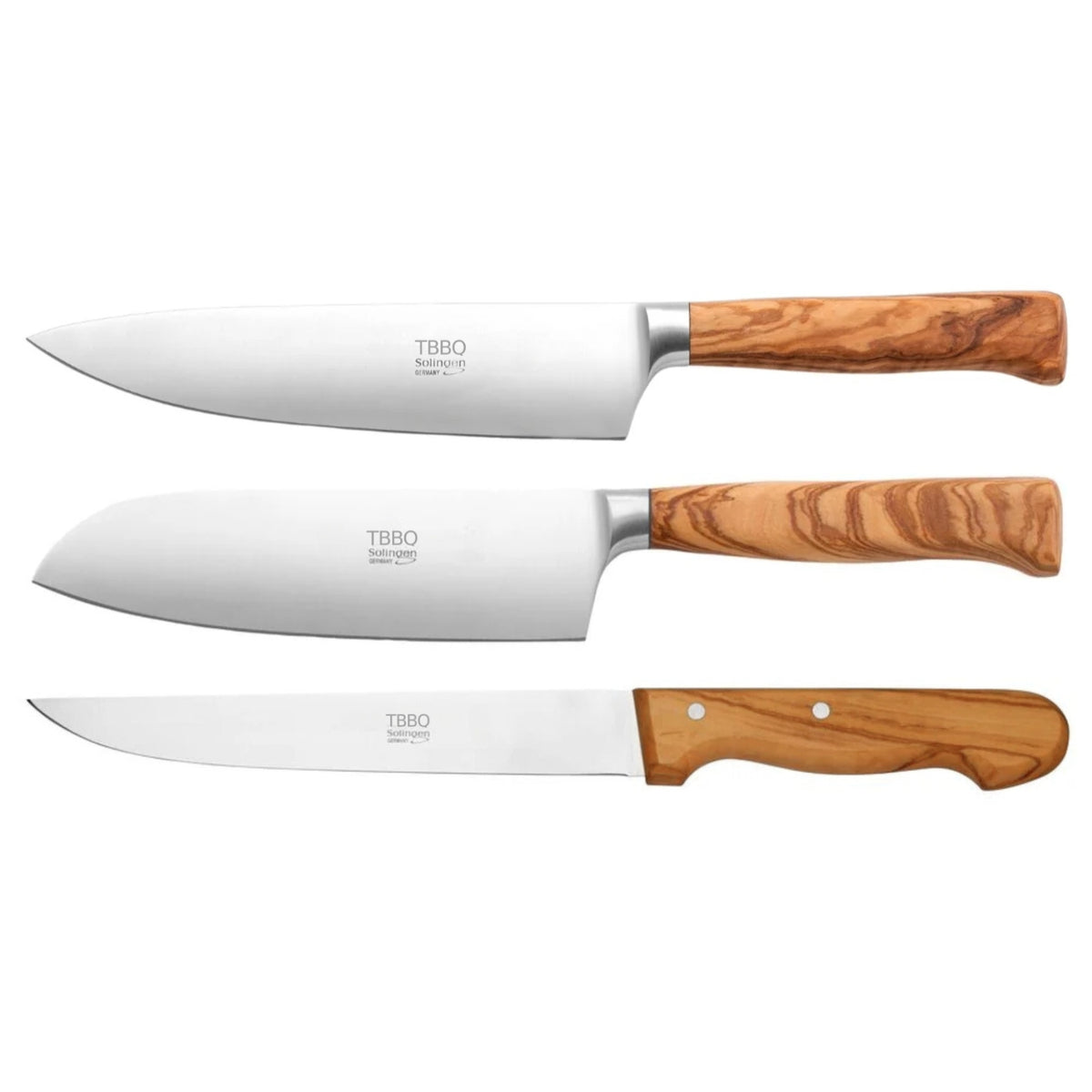 TBBQ Profi Messerset, 3-tlg., inkl. Santoku-Messer, Koch- & Fleischmes ...